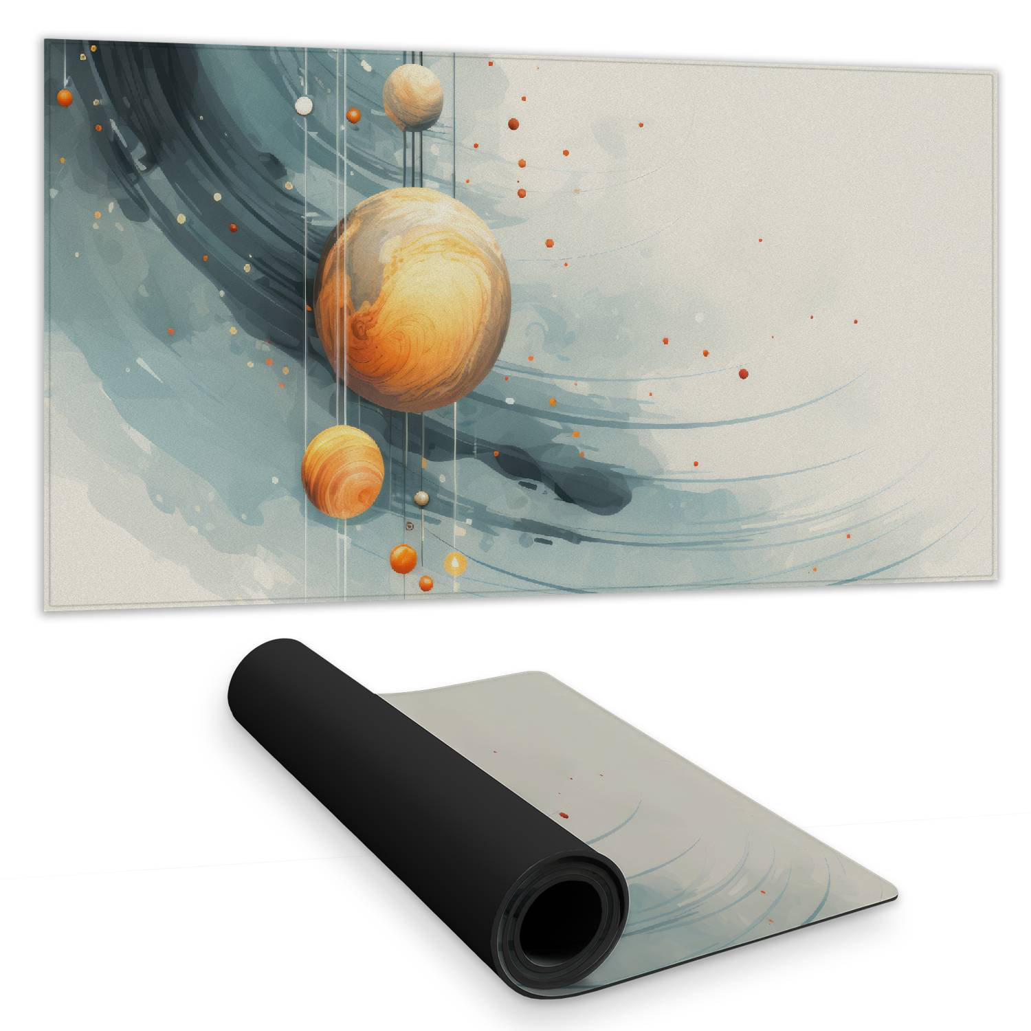 East Urban Home Hanging planets - 15.75"x31.50" Desk mat | Wayfair