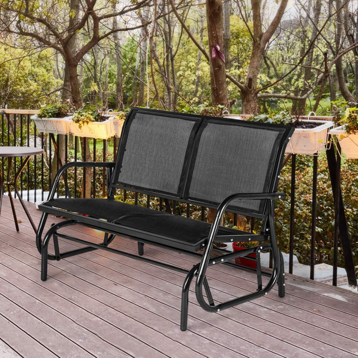 Red Barrel Studio® Metal Outdoor Glider & Reviews | Wayfair