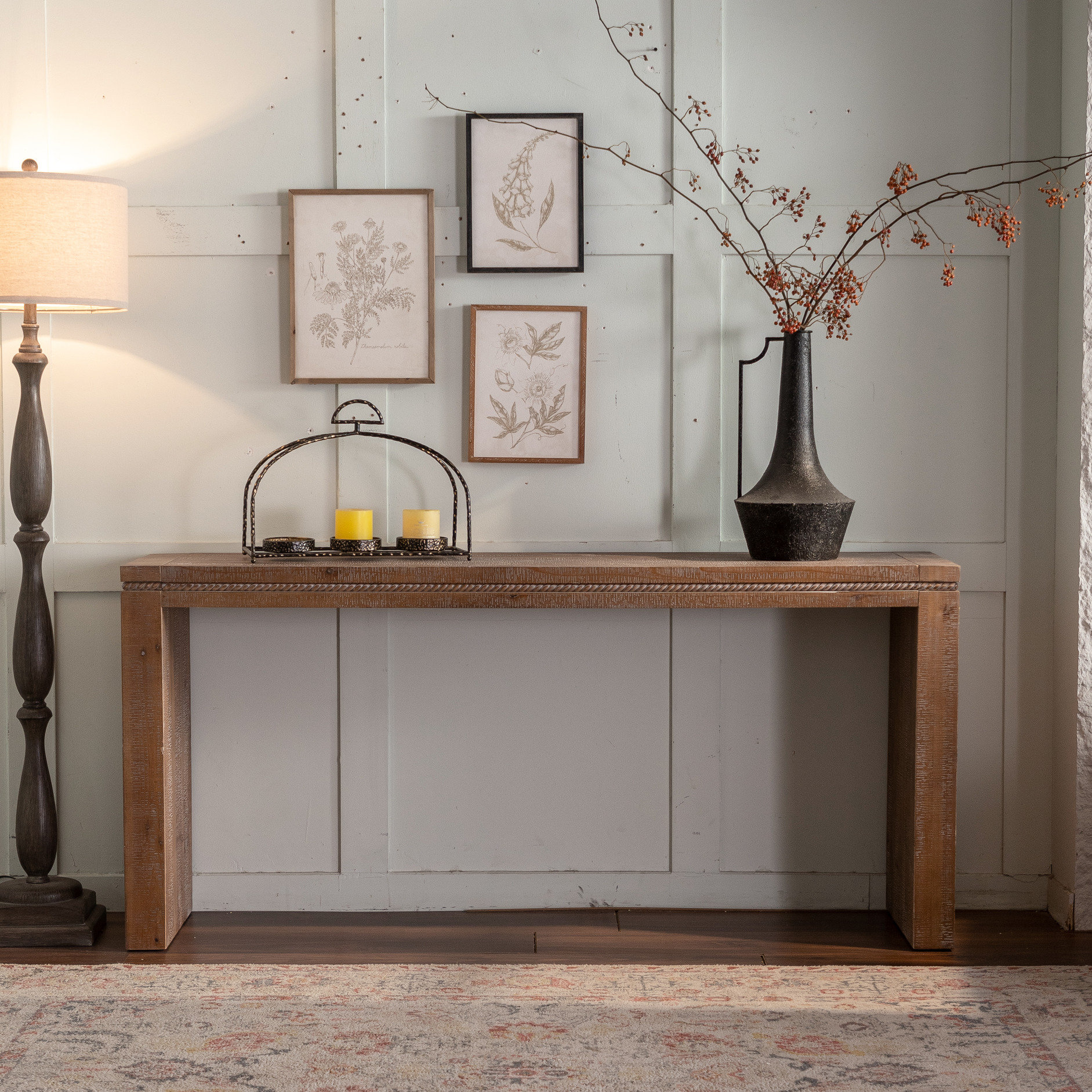 Latitude Run® Retro Style Wood Console Table For Living Room, Long ...