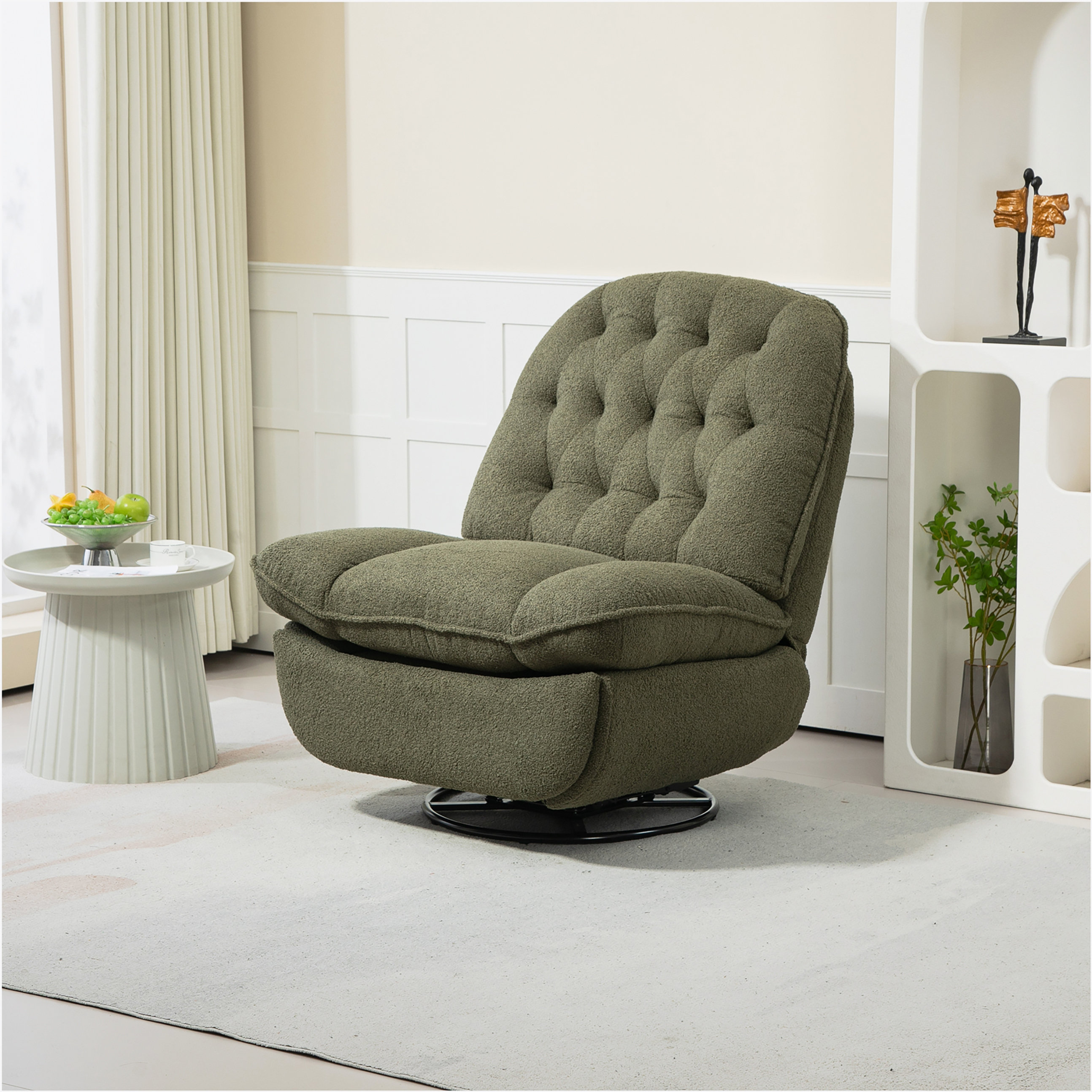 Latitude Run® 360° Swivel Recliner Adjustable Chair Chenille Glider ...
