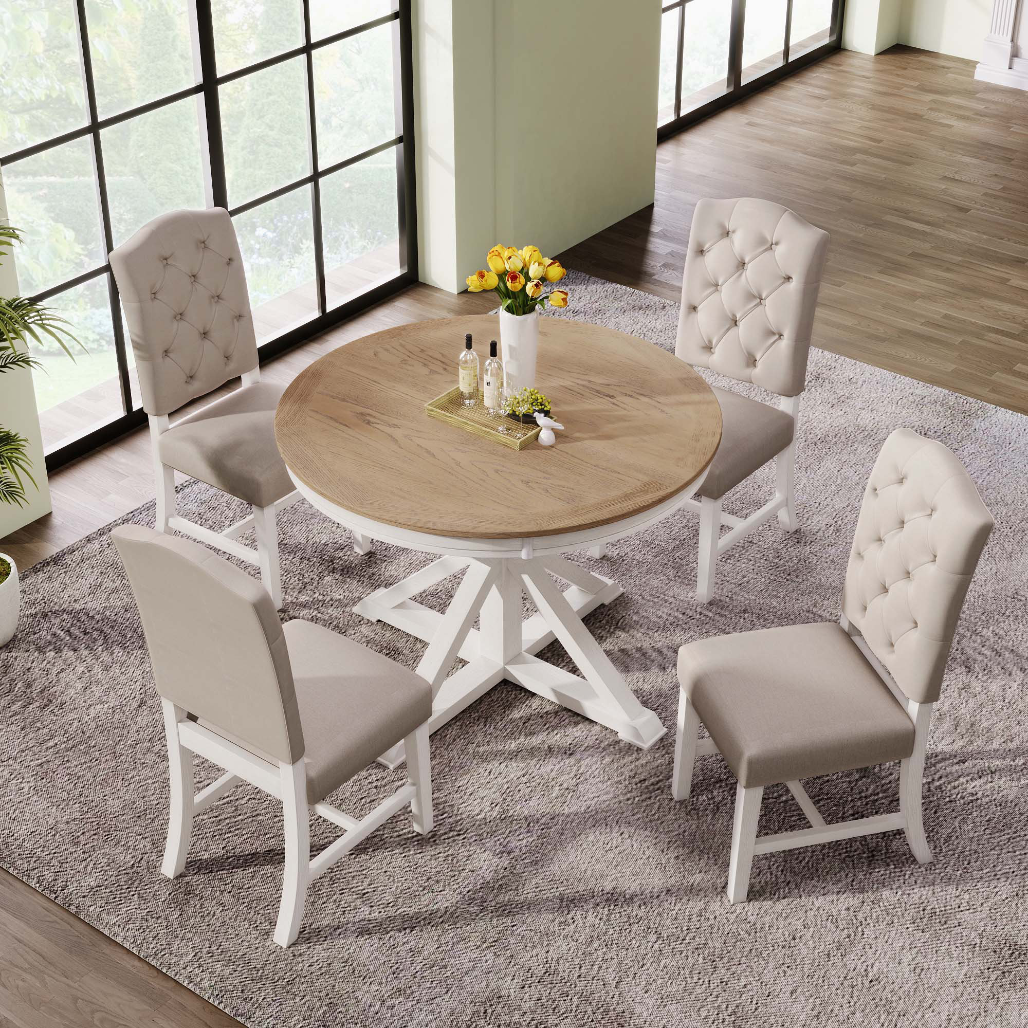 Lark Manor Functional Furniture Retro Style Dining Table Set With ...