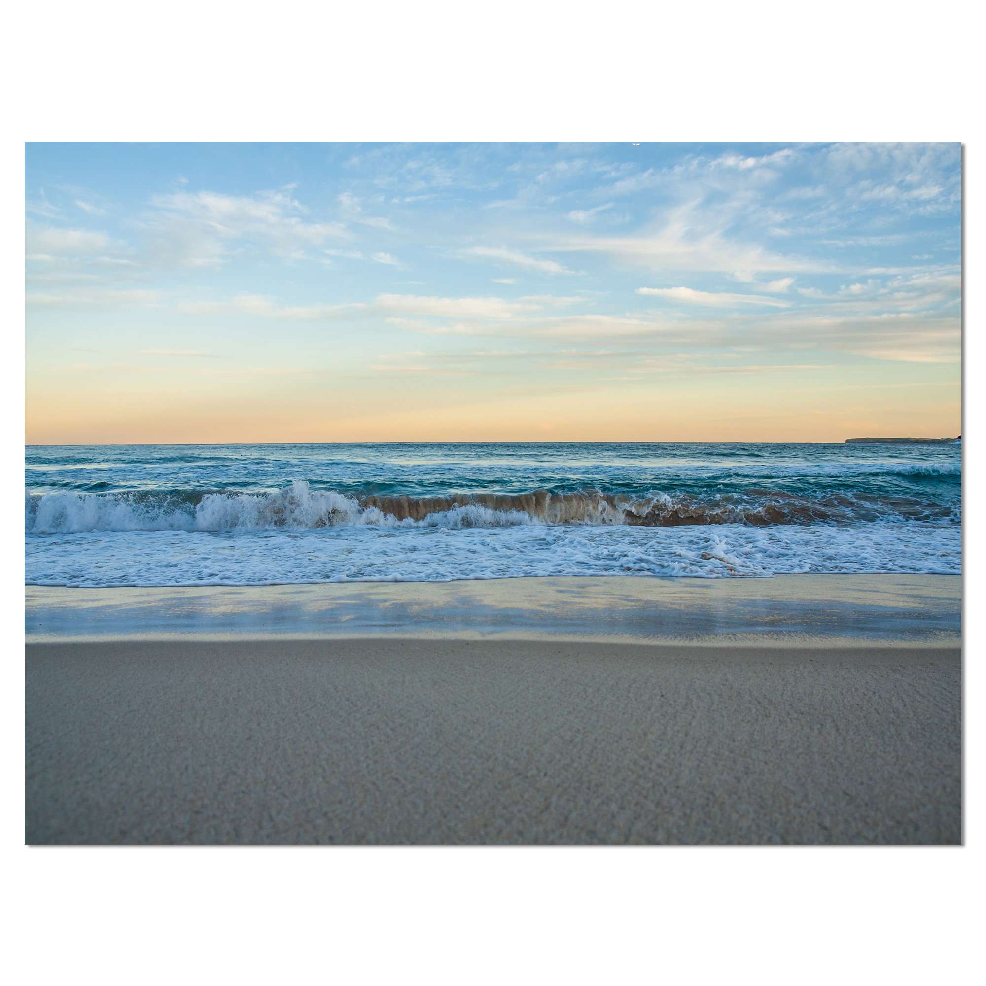 Highland Dunes 'Blue Splashing Scene Beach Large Seashore' Photographic ...