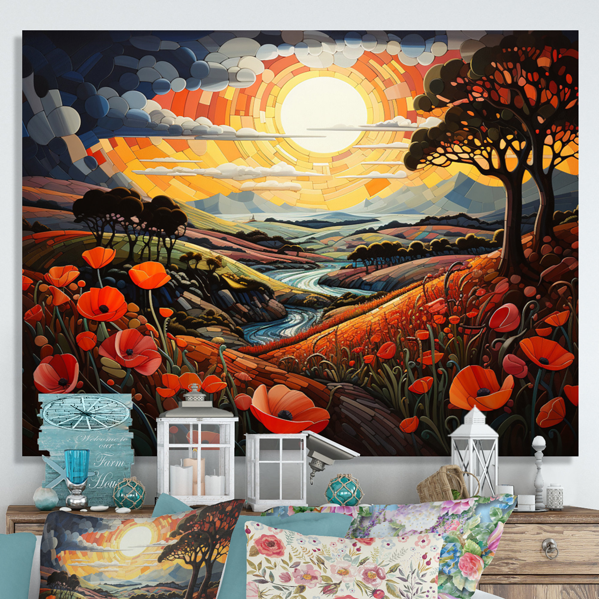 Red Barrel Studio® Countryside Red Poppy Field IV Framed On Canvas ...