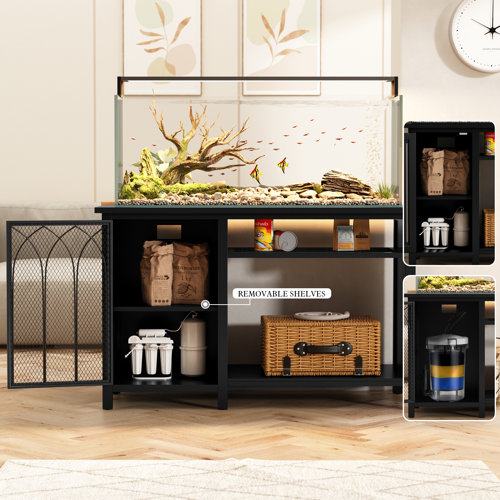 Tucker Murphy Pet™ 55-75 Elayiah Fish Tank Stand, Heavy Duty Aquarium ...