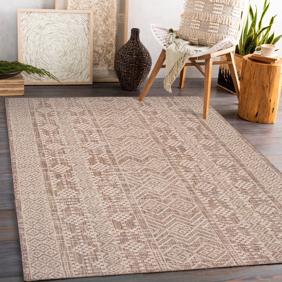 Loon Peak® Ilayah Machine Washable Indoor Outdoor Moroccan Rug ...