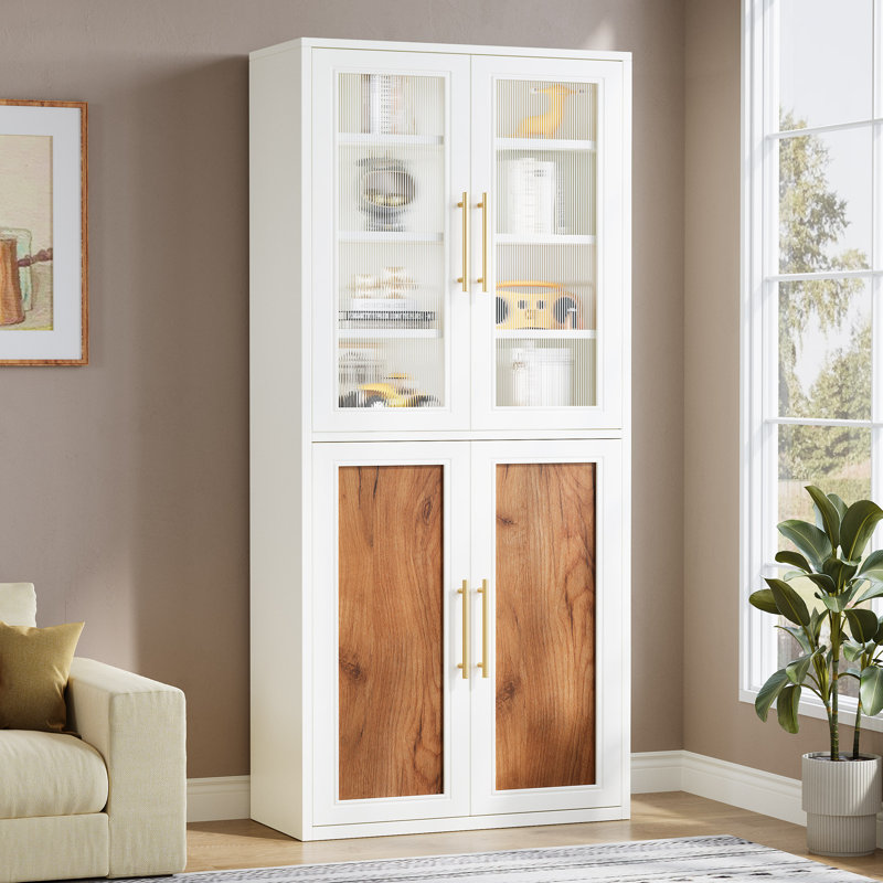 Latitude Run® 8-Tier 69-Inch Tall Bookshelves Bookcase with Doors | Wayfair