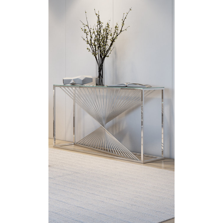 Ivy Bronx Aylene 120Cm Glass Console Table | Wayfair.co.uk