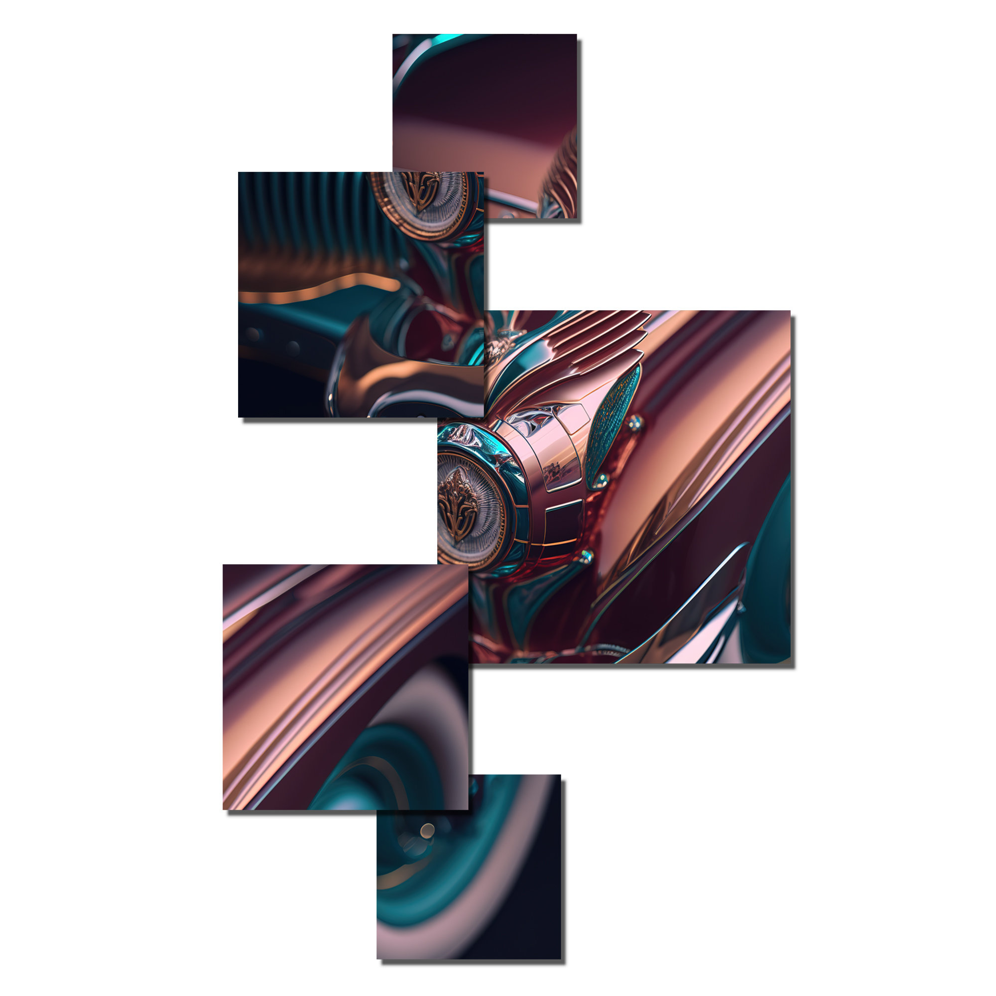 Orren Ellis Beautiful Vintage Car In Retro Colors IV - Retro Car Metal ...