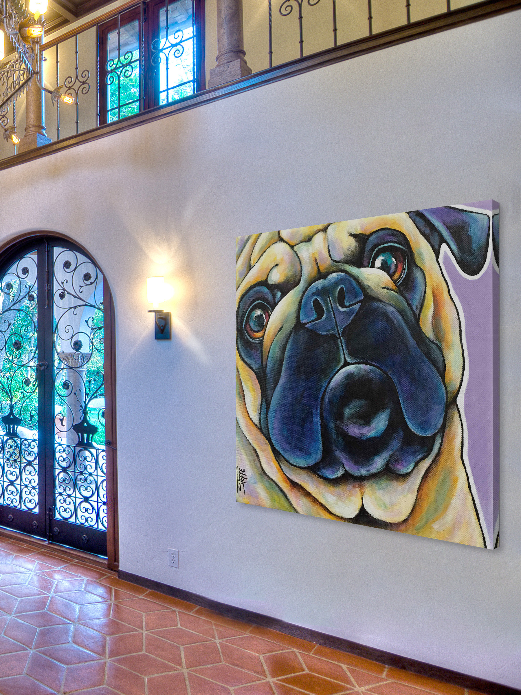Marmont Hill 'Pug Mug Iii' by Stephanie Gerace Painting Print on ...