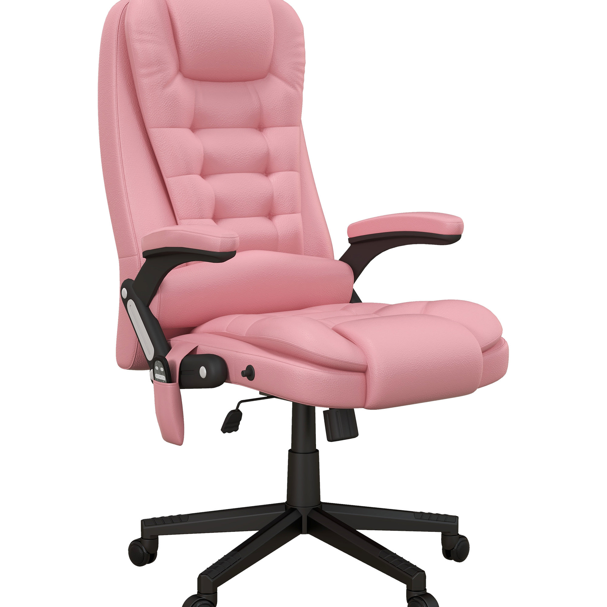 Red Barrel Studio® Heated Reclining Chair In Pink Pu Leather, With ...
