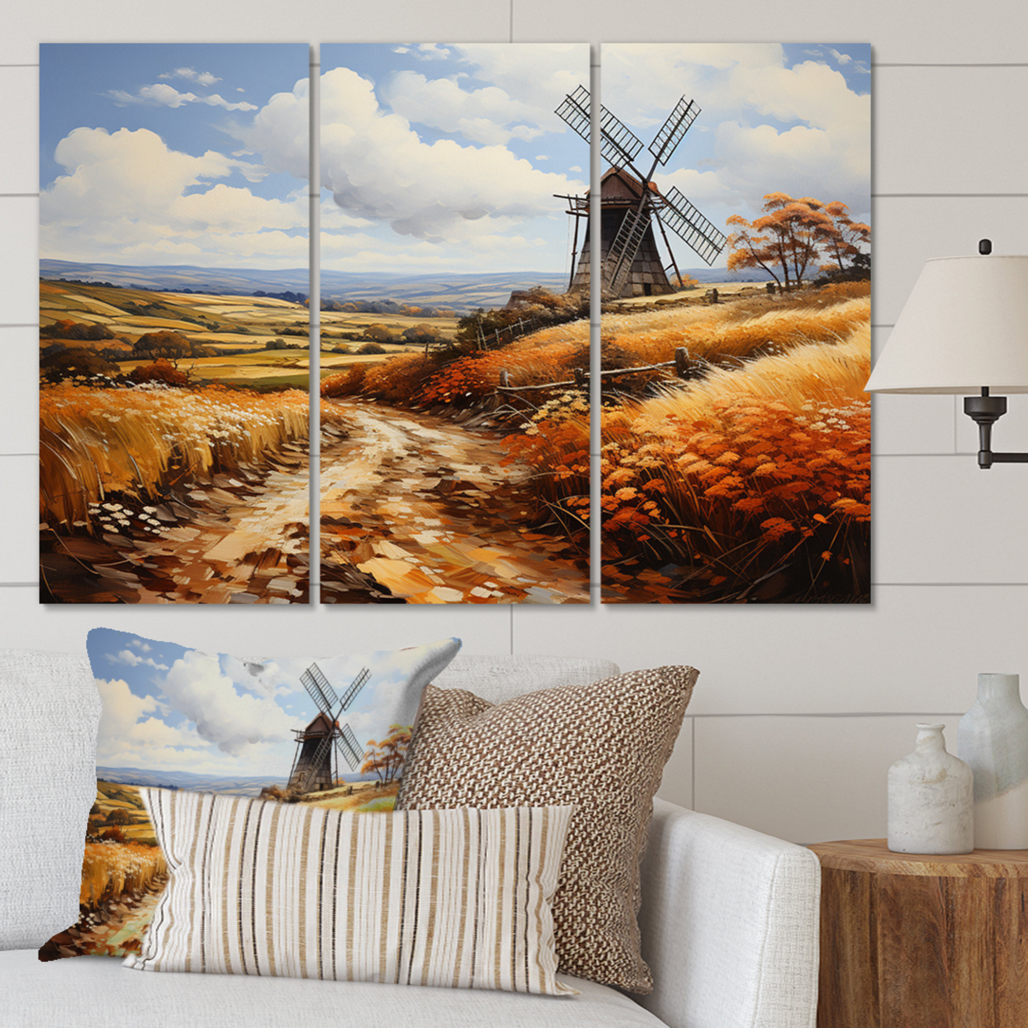 Winston Porter Countryside The Old Windmill I On Canvas 3 Pieces Print ...