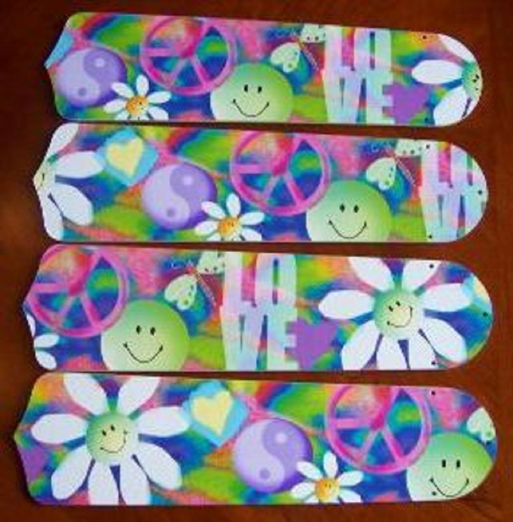 Ceiling Fan Designers 42SET-KIDS-PLHF New PEACE LOVE HAPPY FACE 42 ...