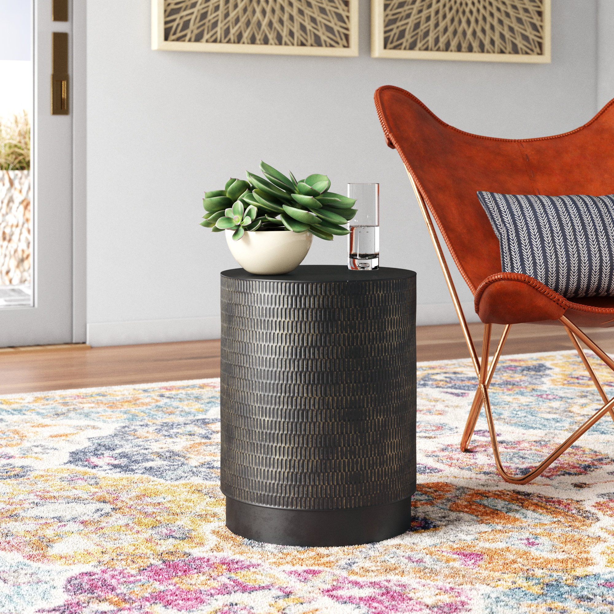 Langley Street Kennemer Modern Iron End Table & Reviews - Wayfair Canada