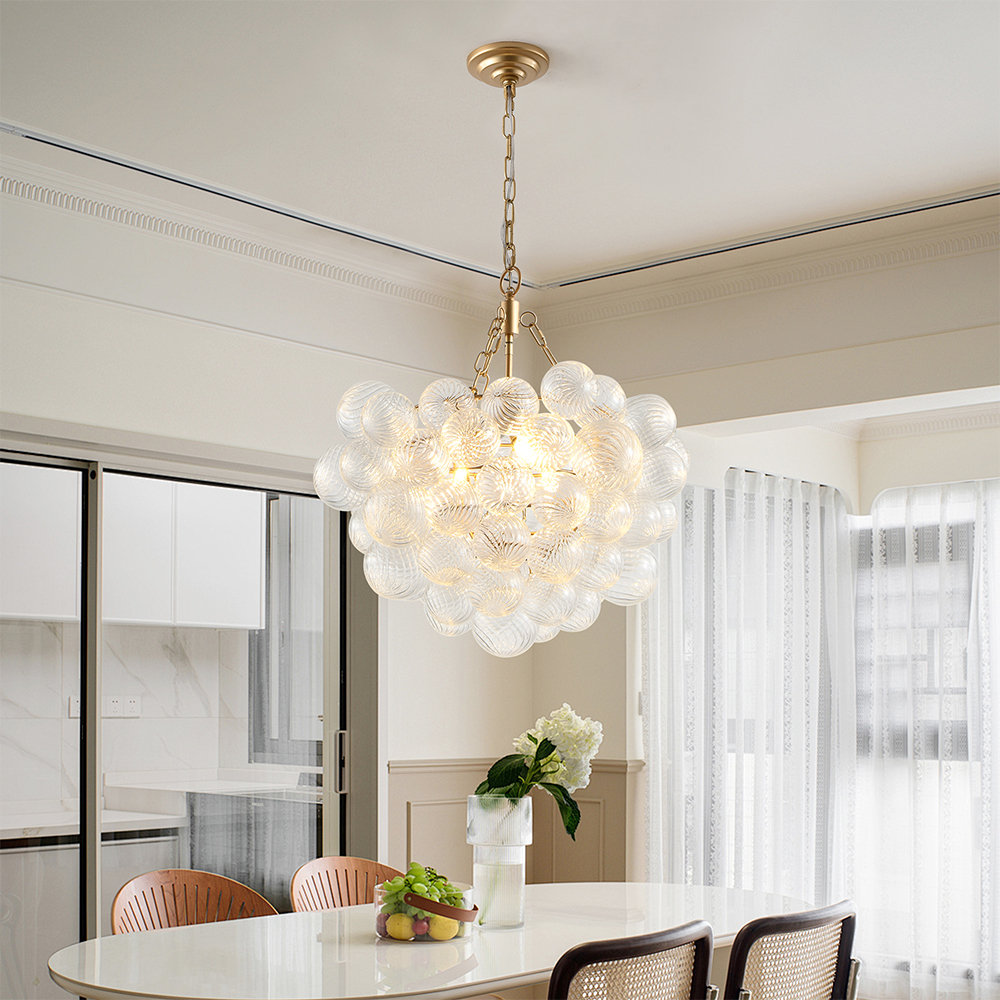Everly Quinn 3 Light Pendant Light Chandelier With Threaded Clear Glass ...