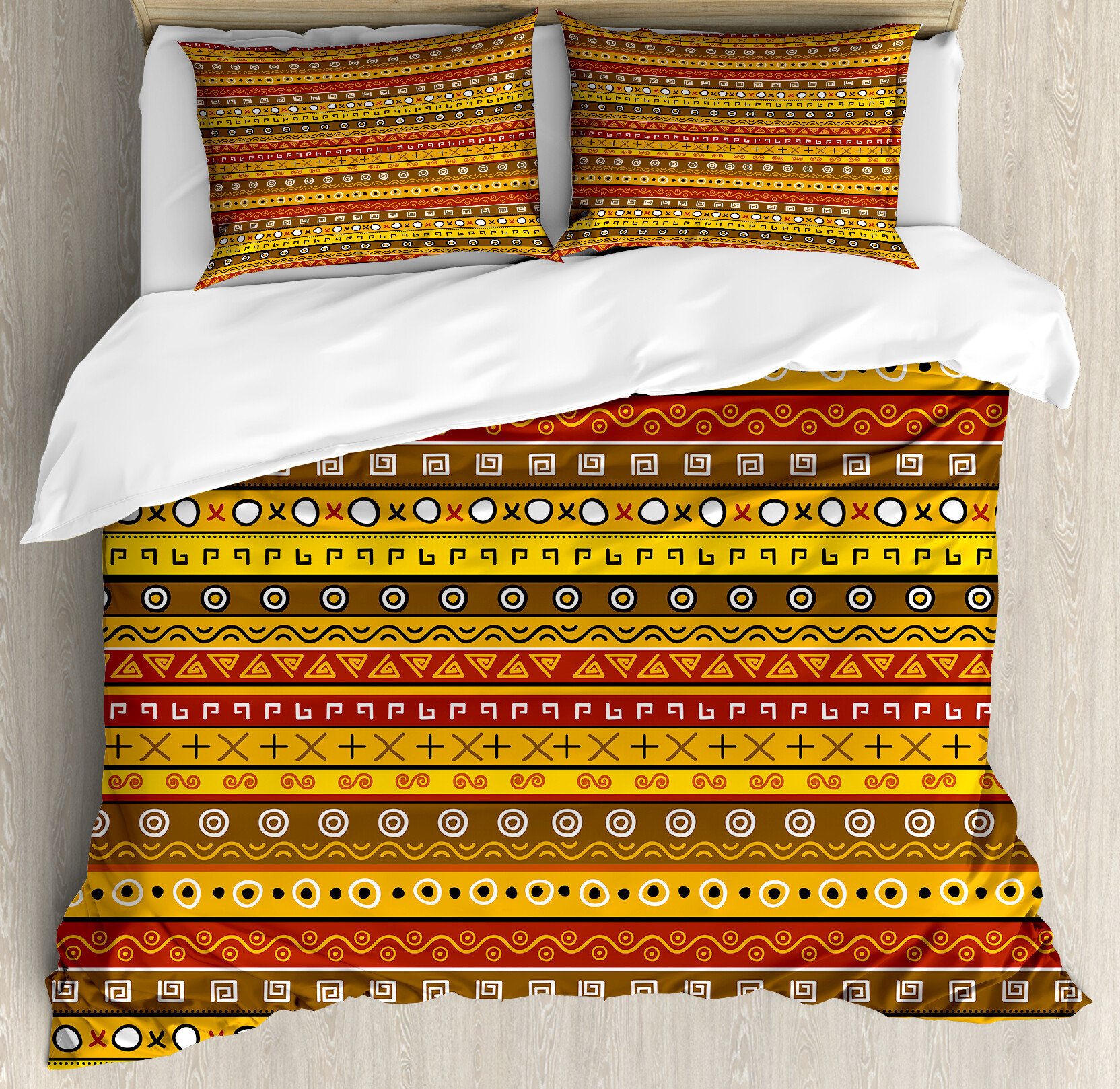 Ambesonne Tribal Duvet Cover Set, Indigenous Art, Calking, Orange ...
