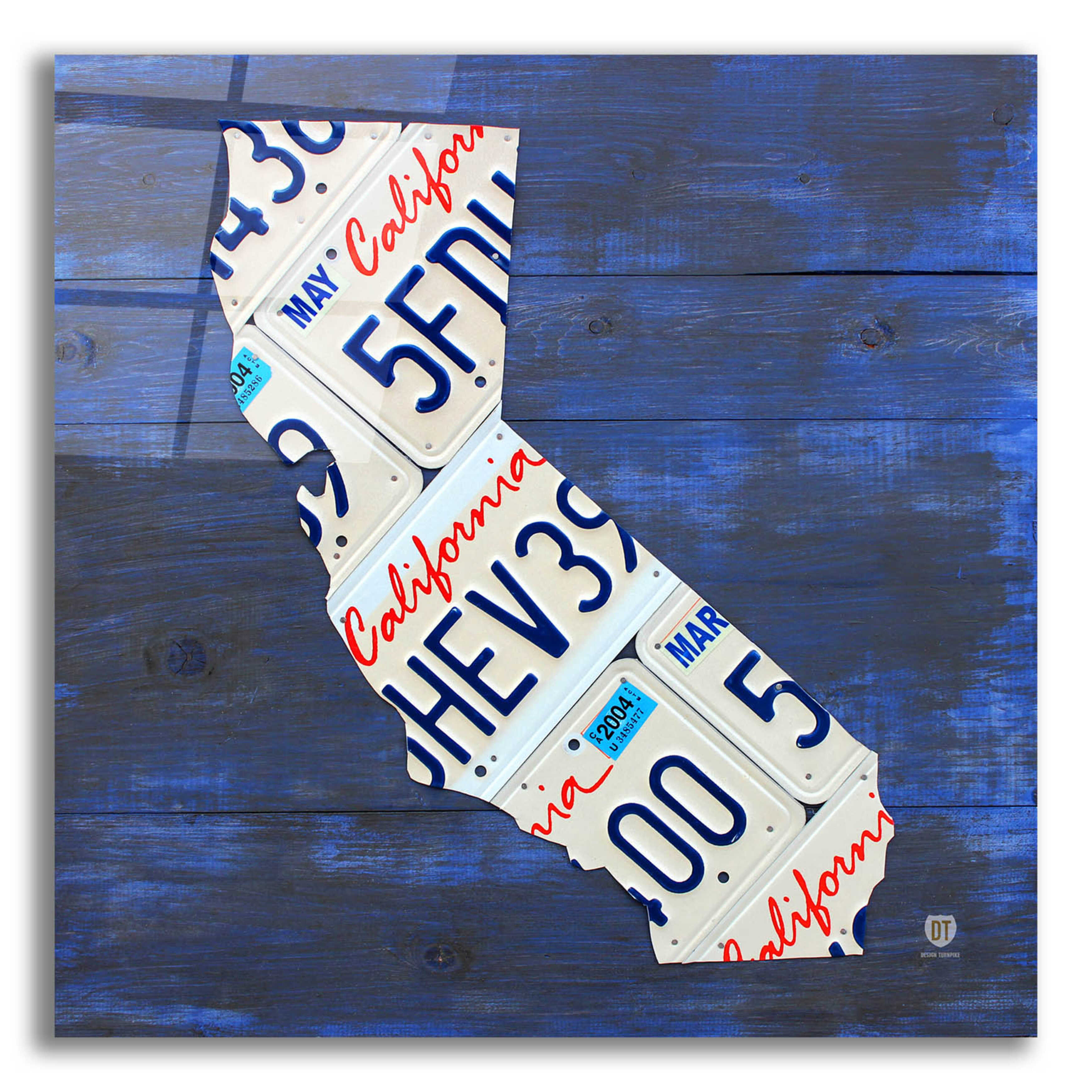 Williston Forge California License Plate Map Blue On Plastic / Acrylic ...