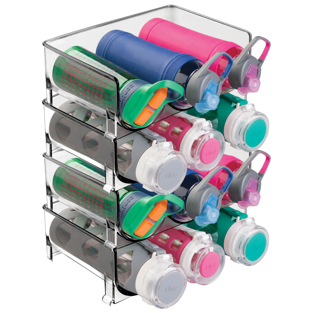 mDesign Plastic Stackable Water Bottle Storage Organizer Bin & Reviews ...