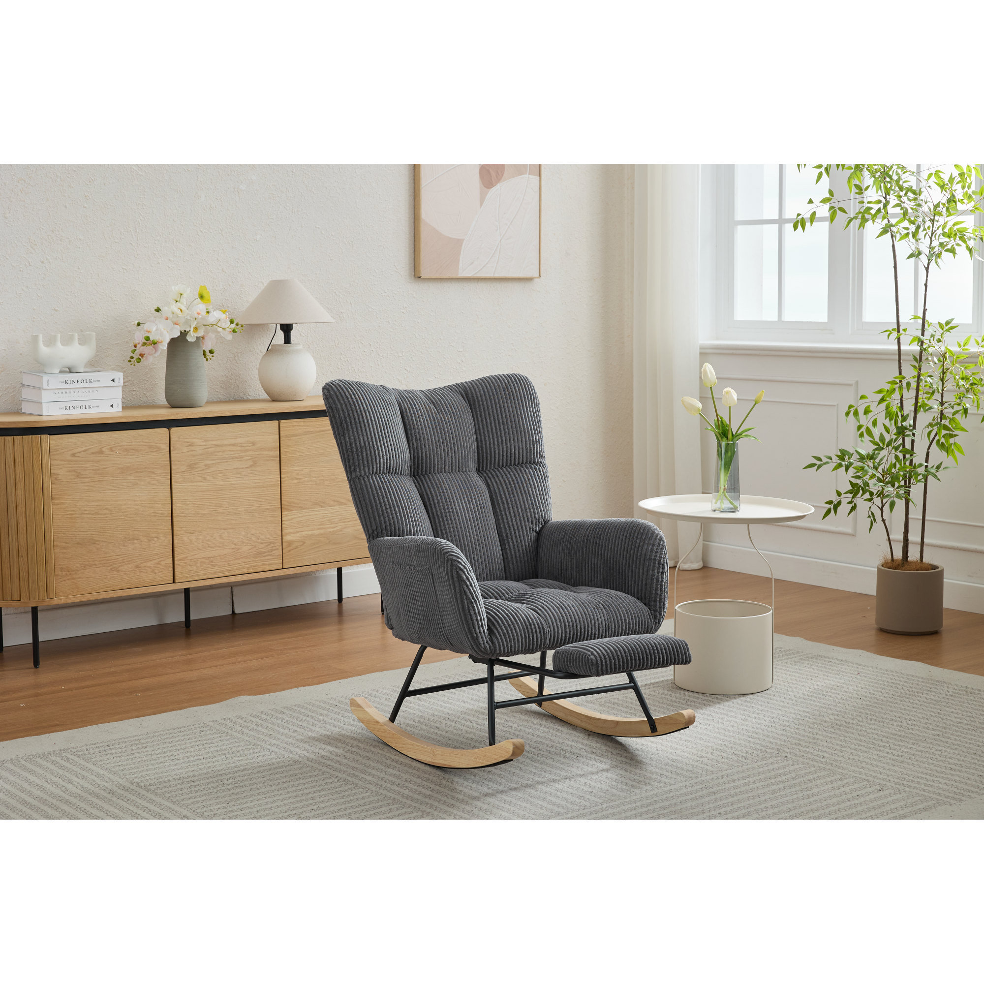 Latitude Run® High-quality Modern Nursery Rocking Chair – Soft ...