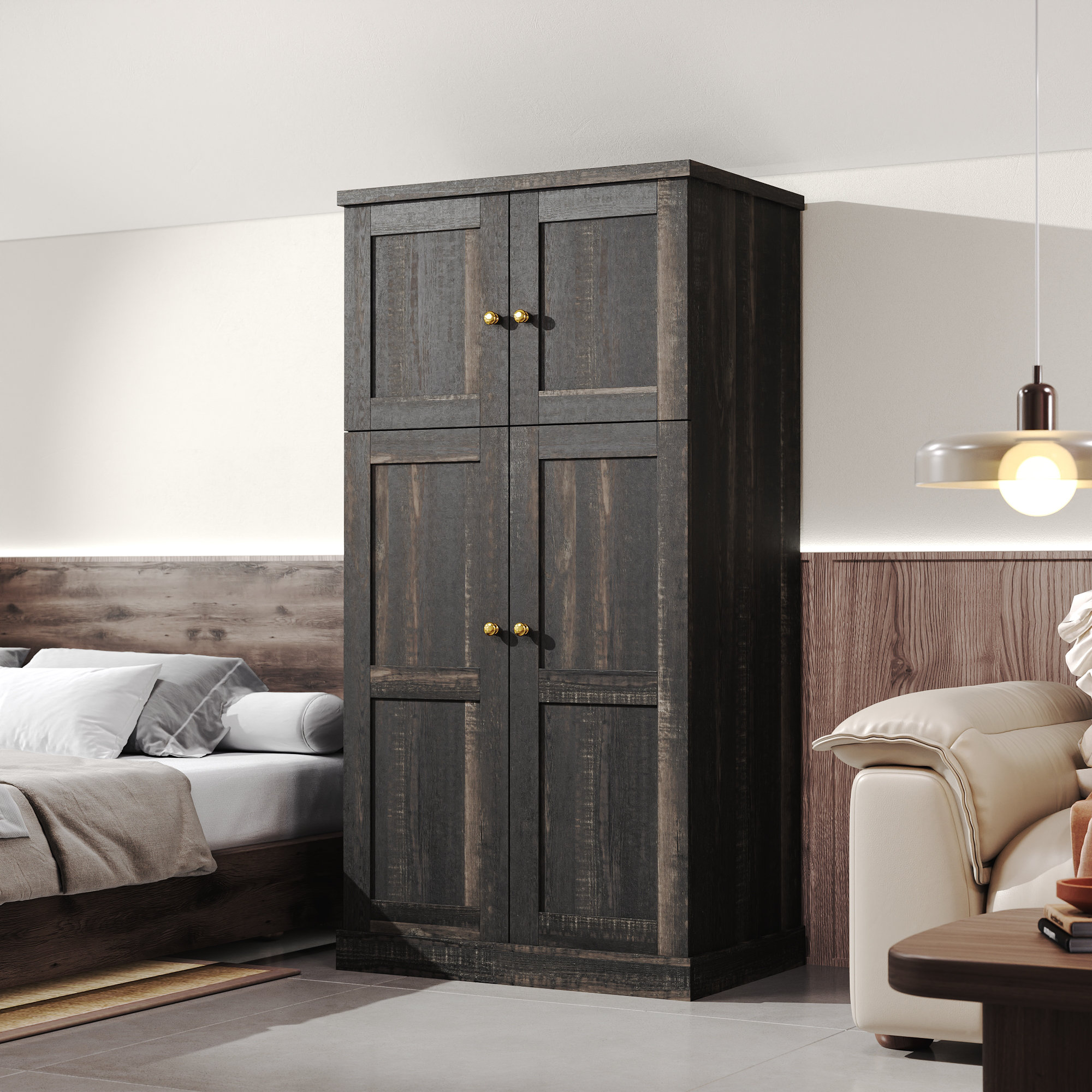 Millwood Pines Rustic Armoire With Strong Storage - Wayfair Canada