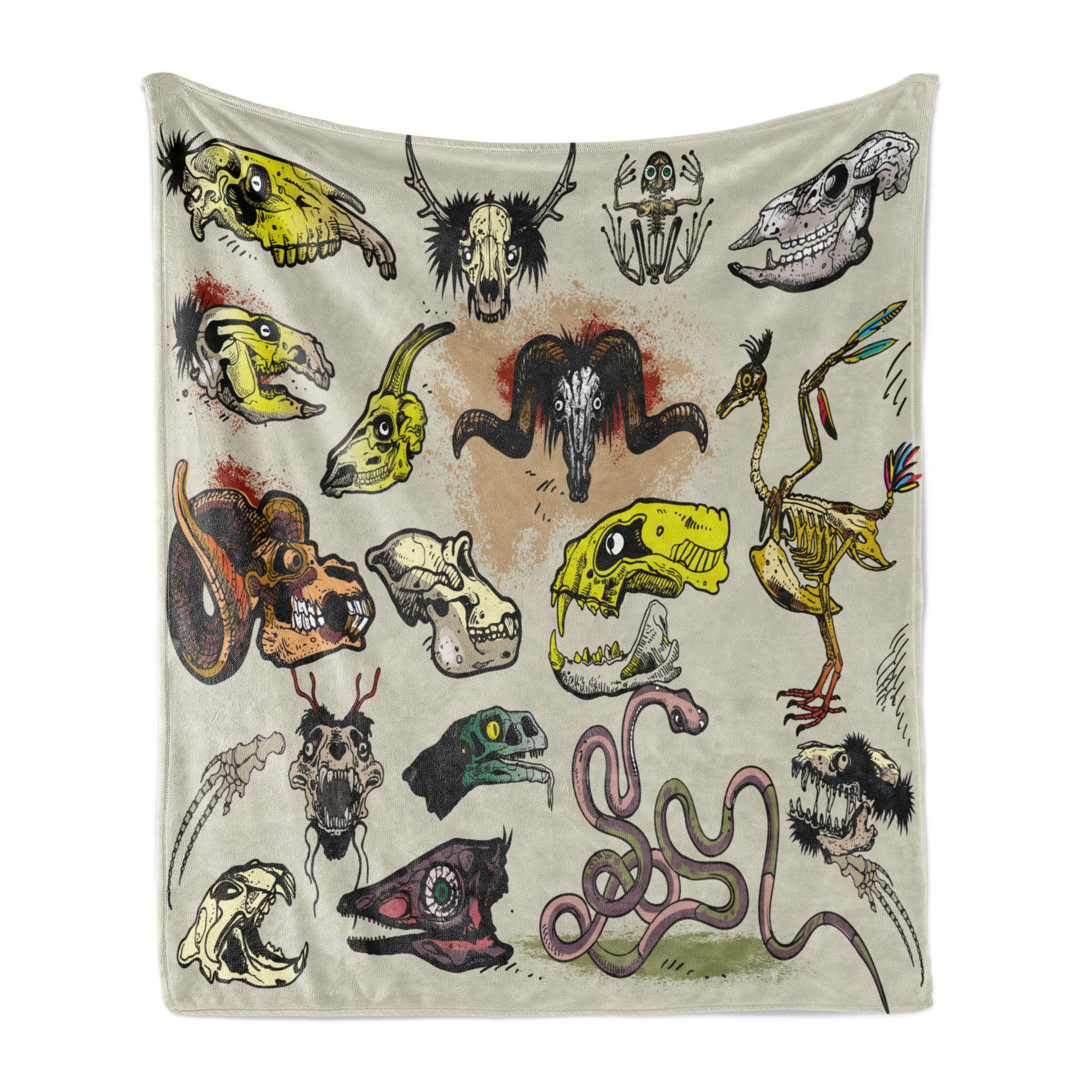 Ambesonne Animal Fleece Throw Blanket Skeleton Gothic | Wayfair