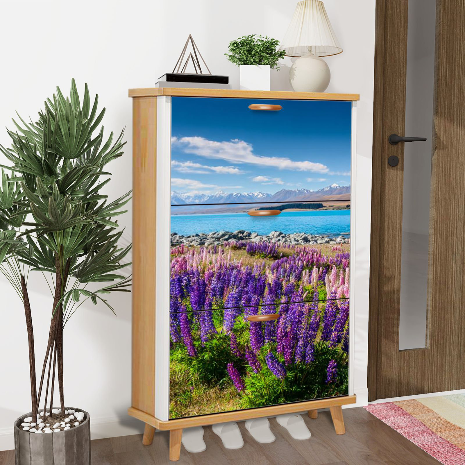 East Urban Home Shoe Storage Cabinet with 3 Flip Drawers for Landscape ...