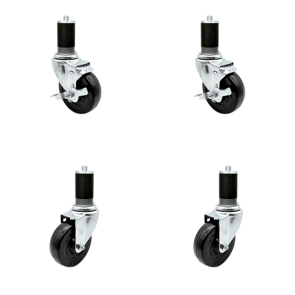 Service Caster 4-Piece Hard Rubber Caster Set | Wayfair