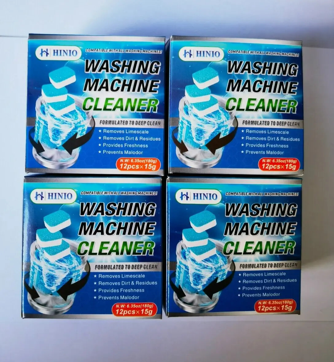 HINIO Washing Machine Cleaner Descaler 48 Pack Deep Cleaning Tablets ...