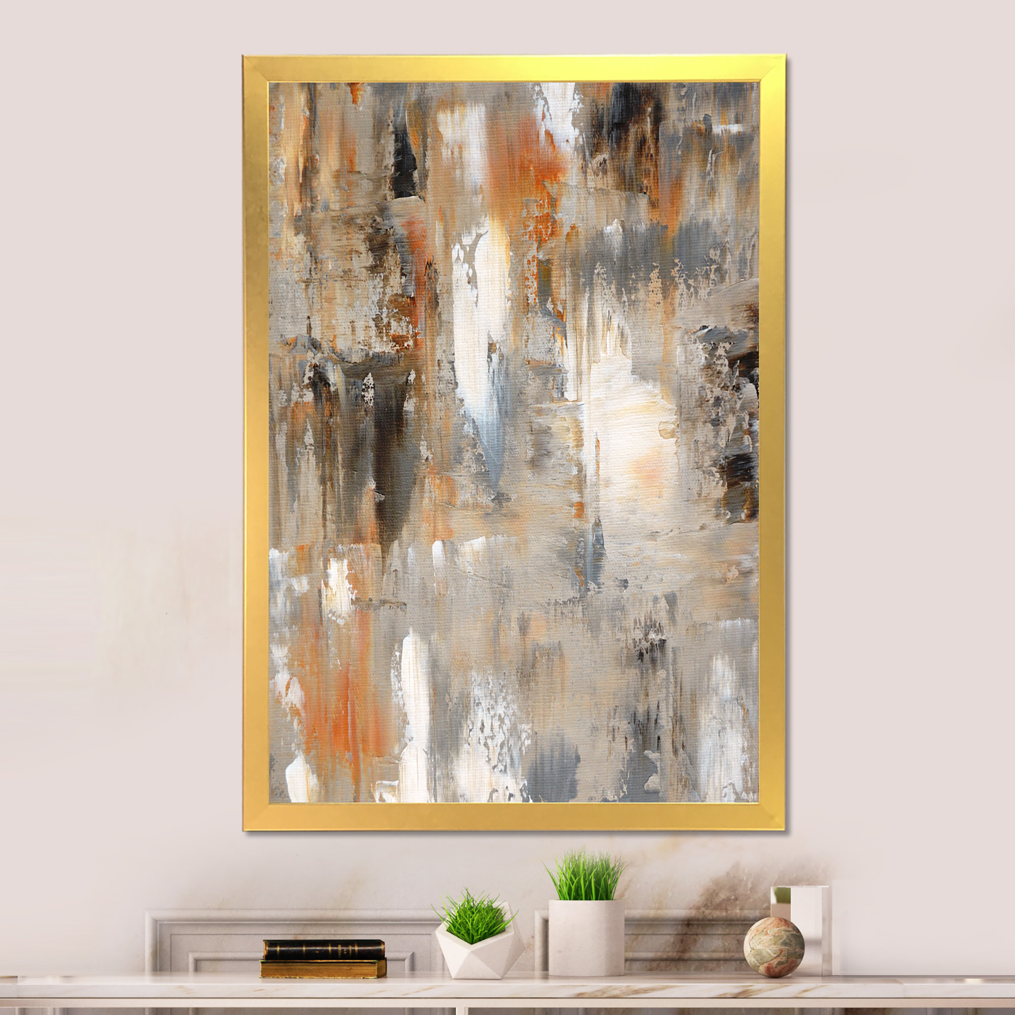 17 Stories Brown Meets Grey Abstract Art - Modern & Contemporary Canvas ...