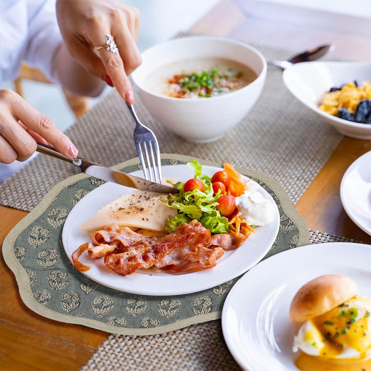 Fabdivine 15"Sophisticated Scalloped Placemats - 6 Kamal | Wayfair