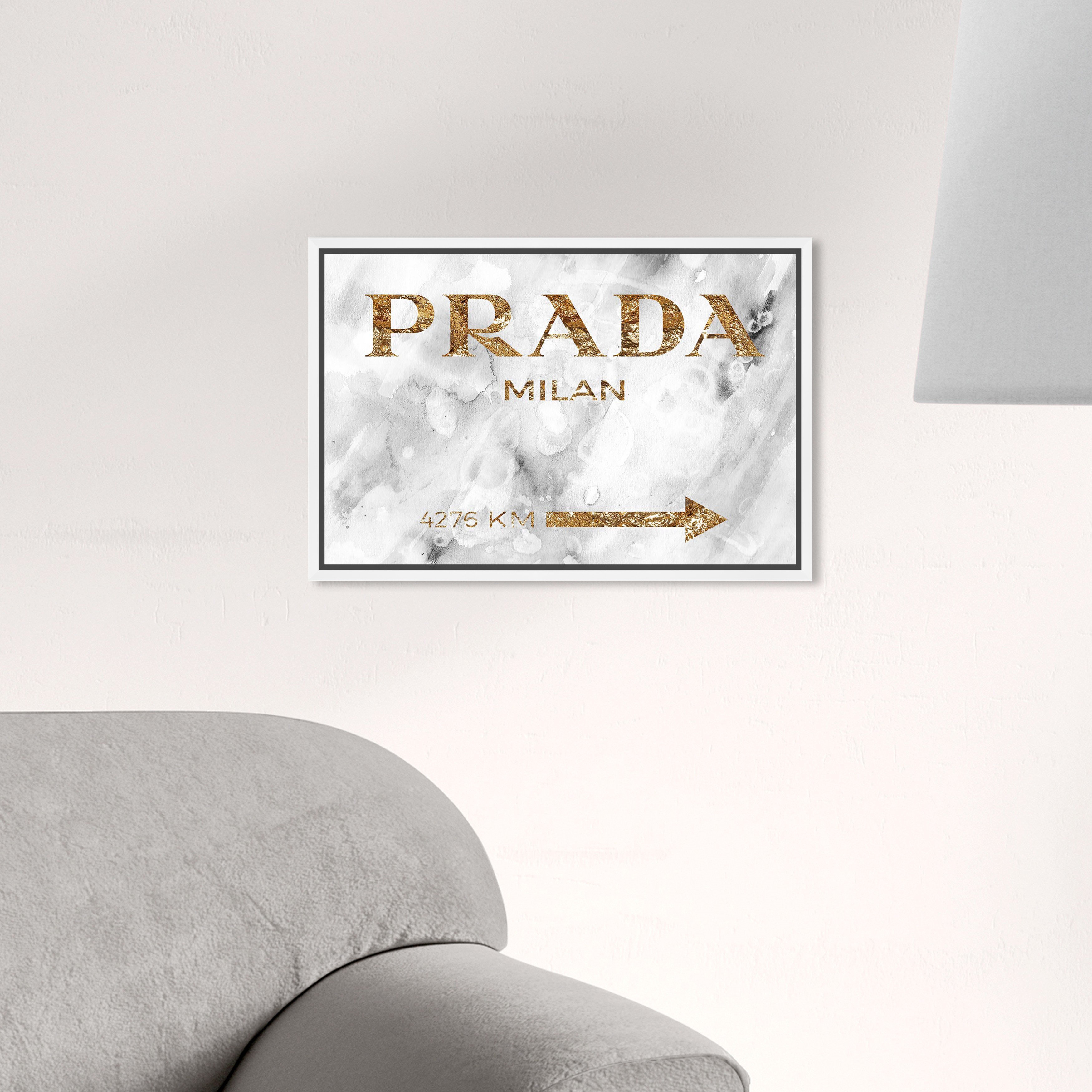 Oliver Gal Prints Milan Gold - Textual Art on Canvas | Wayfair