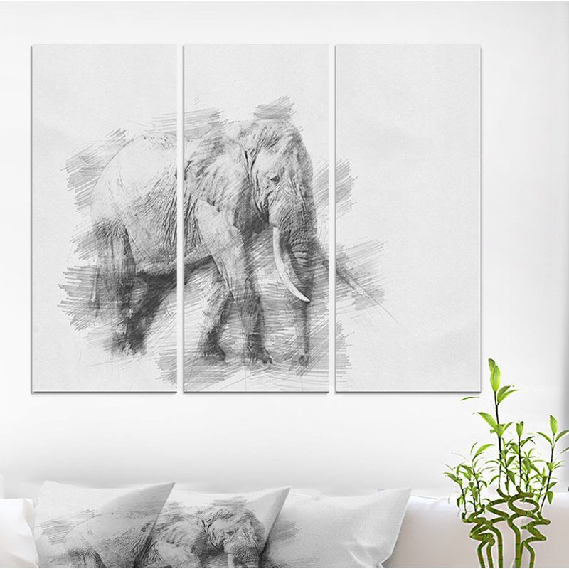 how to draw elephant at home