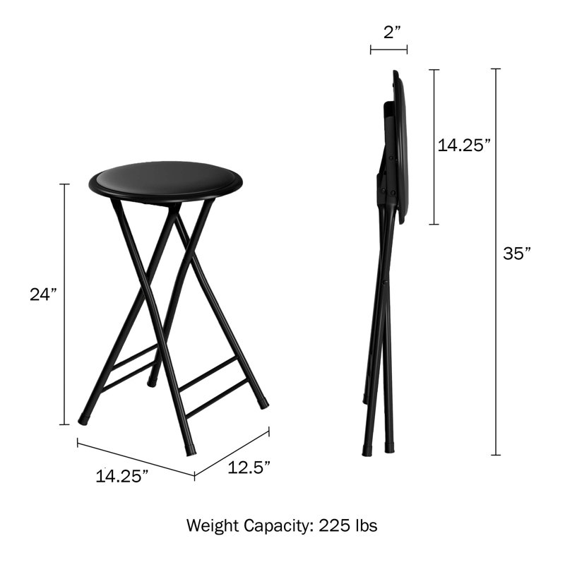 Wade Logan® Angulo Backless 24-Inch Folding Stool with 225lb Capacity ...