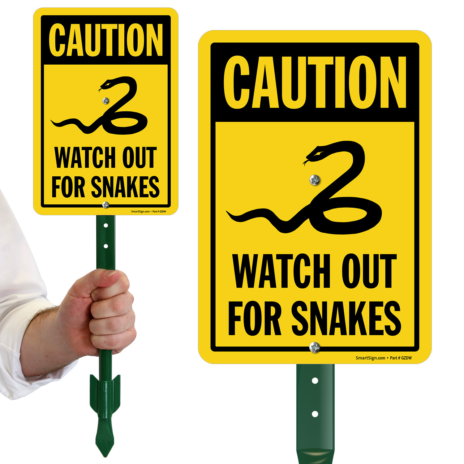 SmartSign Caution - Watch out for Snakes Sign and Stake Kit | Wayfair