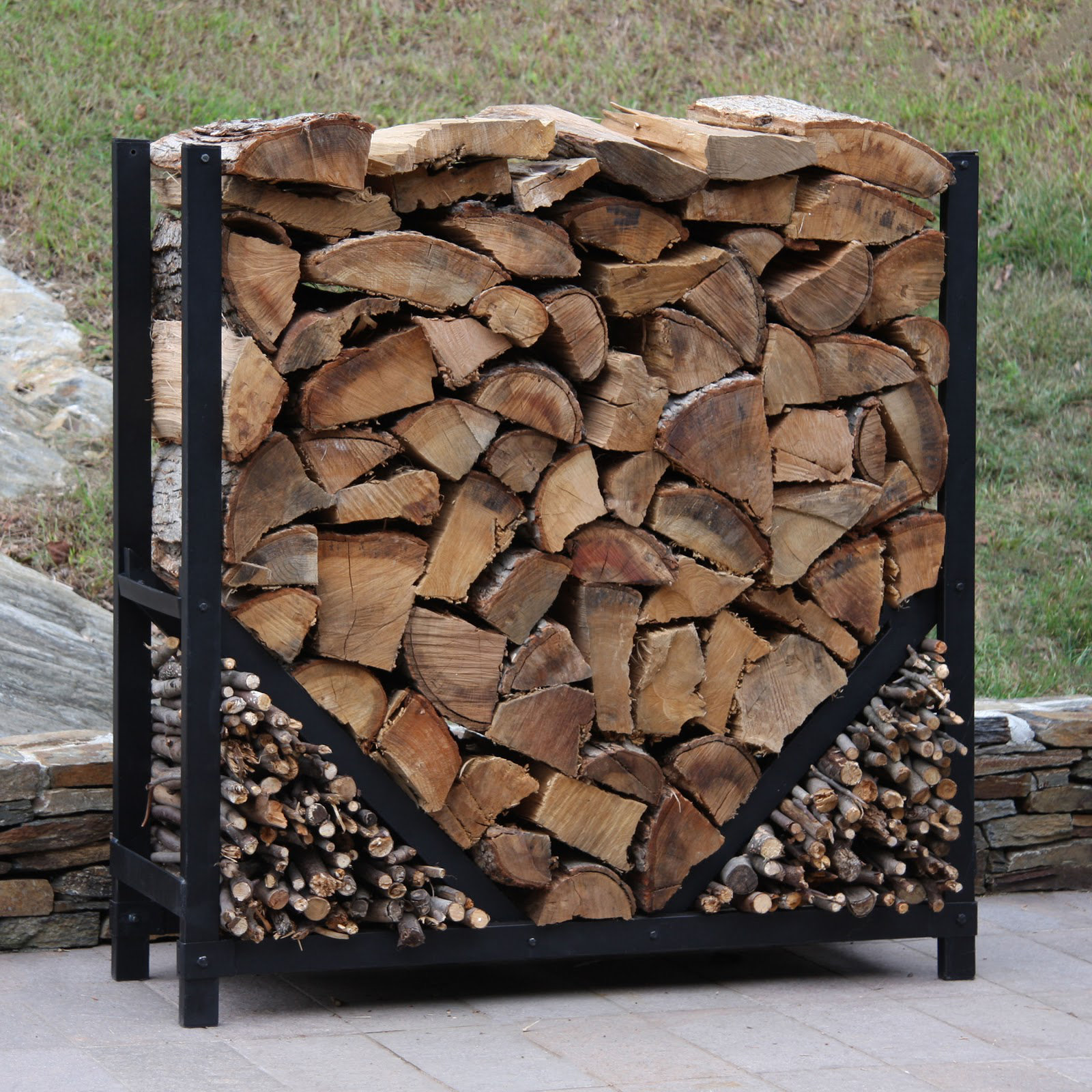 Symple Stuff 48" W x 14" D Metal Log Rack & Reviews | Wayfair
