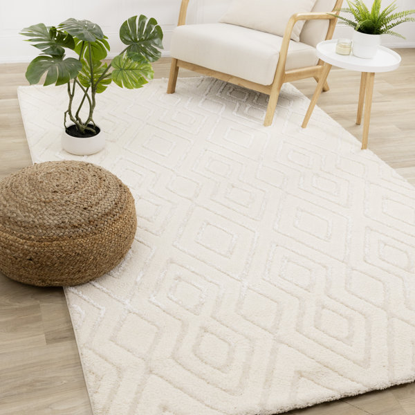 Latitude Run® Dilmore Soft Cream Diamonds Indoor Area Rug - Wayfair Canada