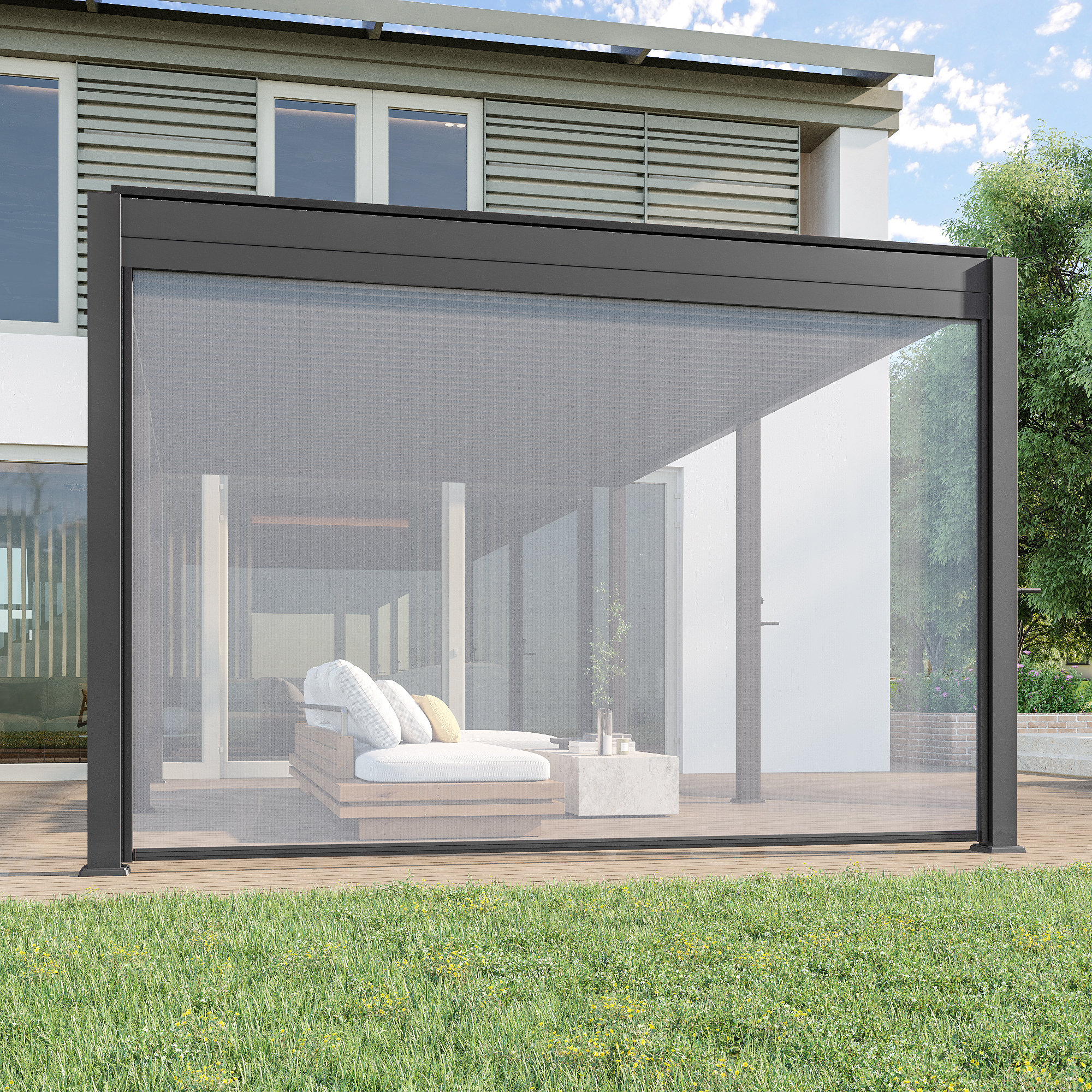 ACEGOSES Écran d'intimité durable rétractable pour pergola de patio ...