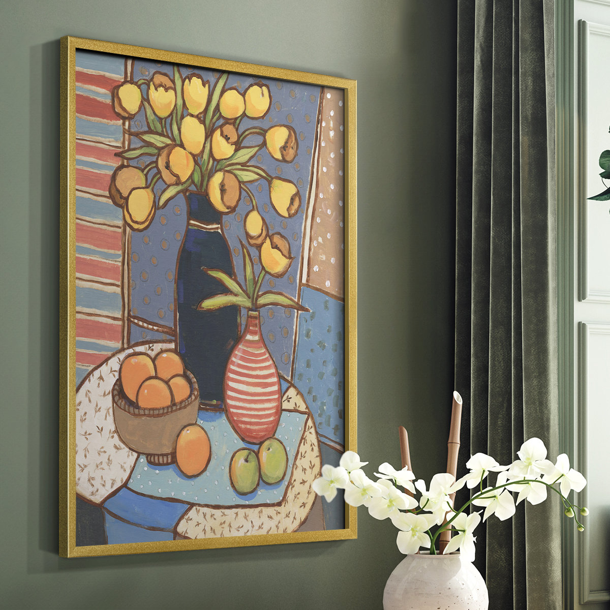 Bungalow Rose Table Still Life II Framed Print - Solid Wood | Wayfair