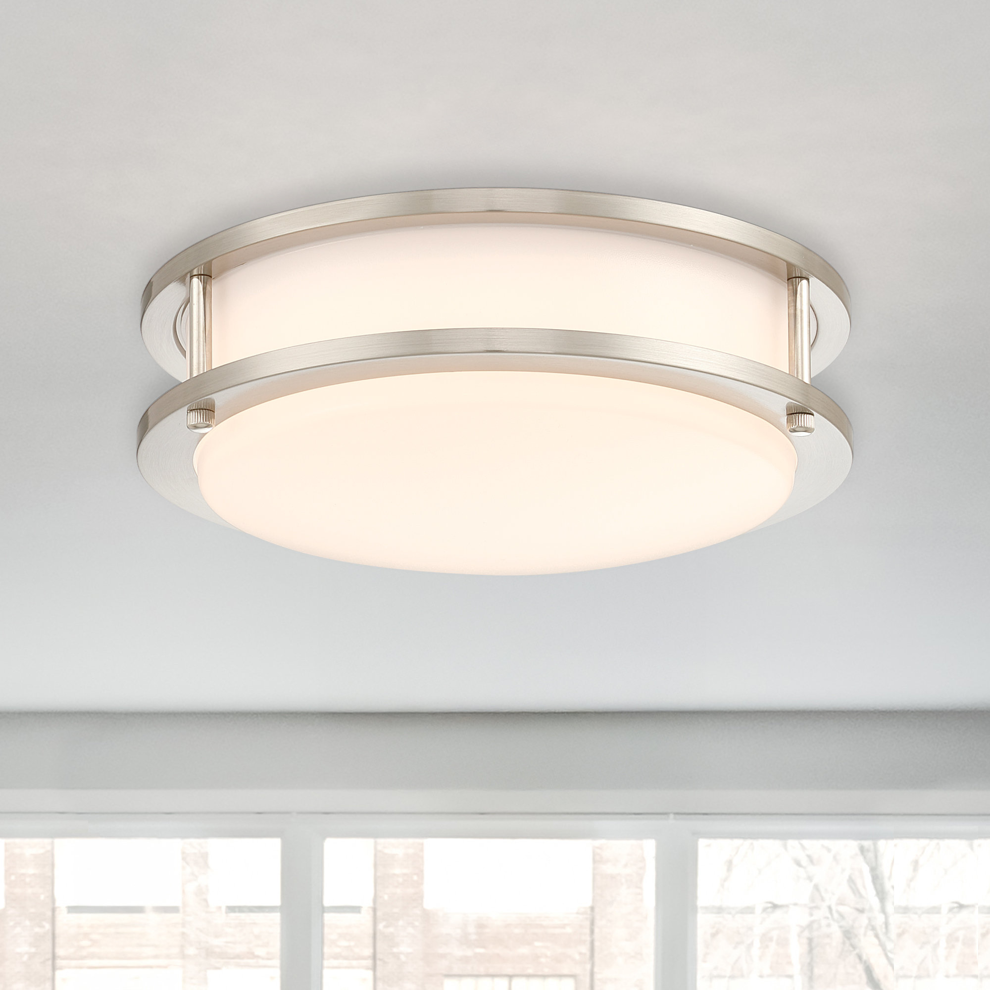 Ebern Designs Ohara 10 in. Modern Brushed Nickel Selectable 5 CCT ...