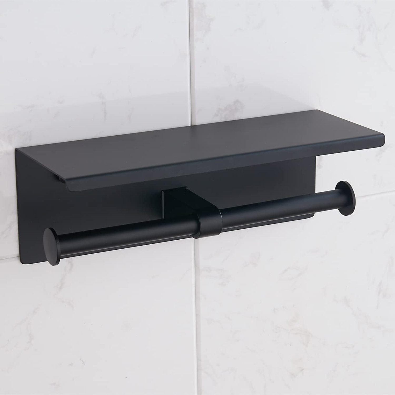 maiguoone Wall Mounted Toilet Paper Holder Double Rods Tissue Holder ...