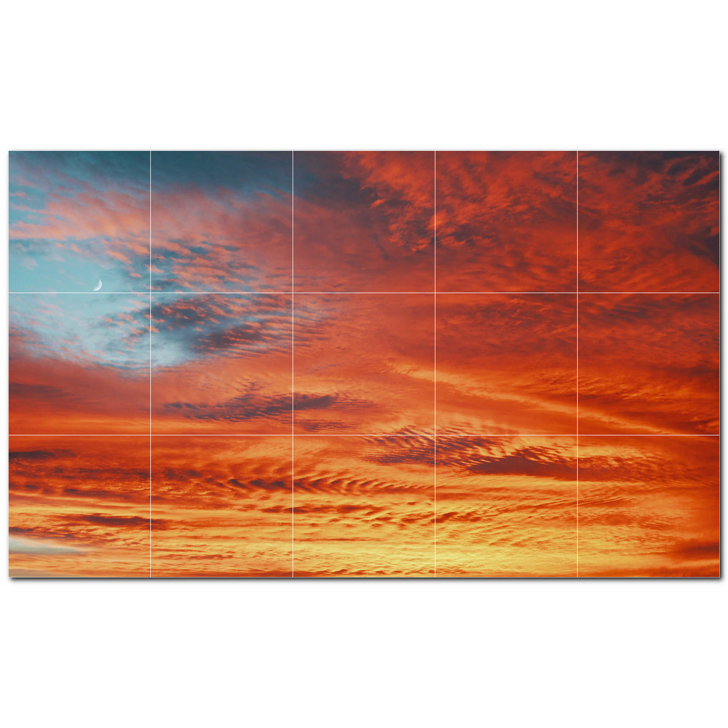 Picture-Tiles.com 40" x 24" Ceramic Sunset Photo Decorative Mural Tile ...