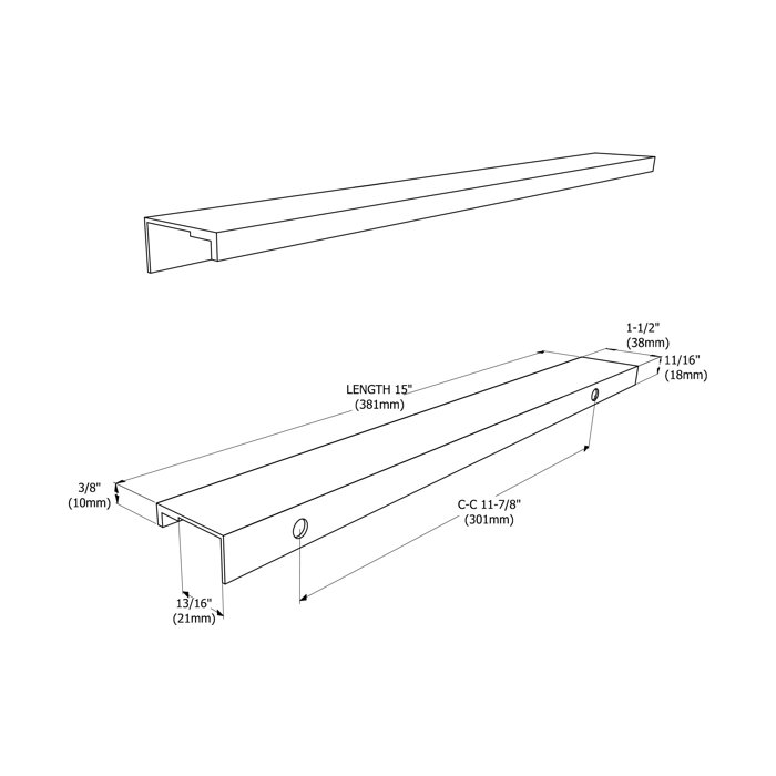 Dowell 12" Center to Center Finger Pull & Reviews | Wayfair