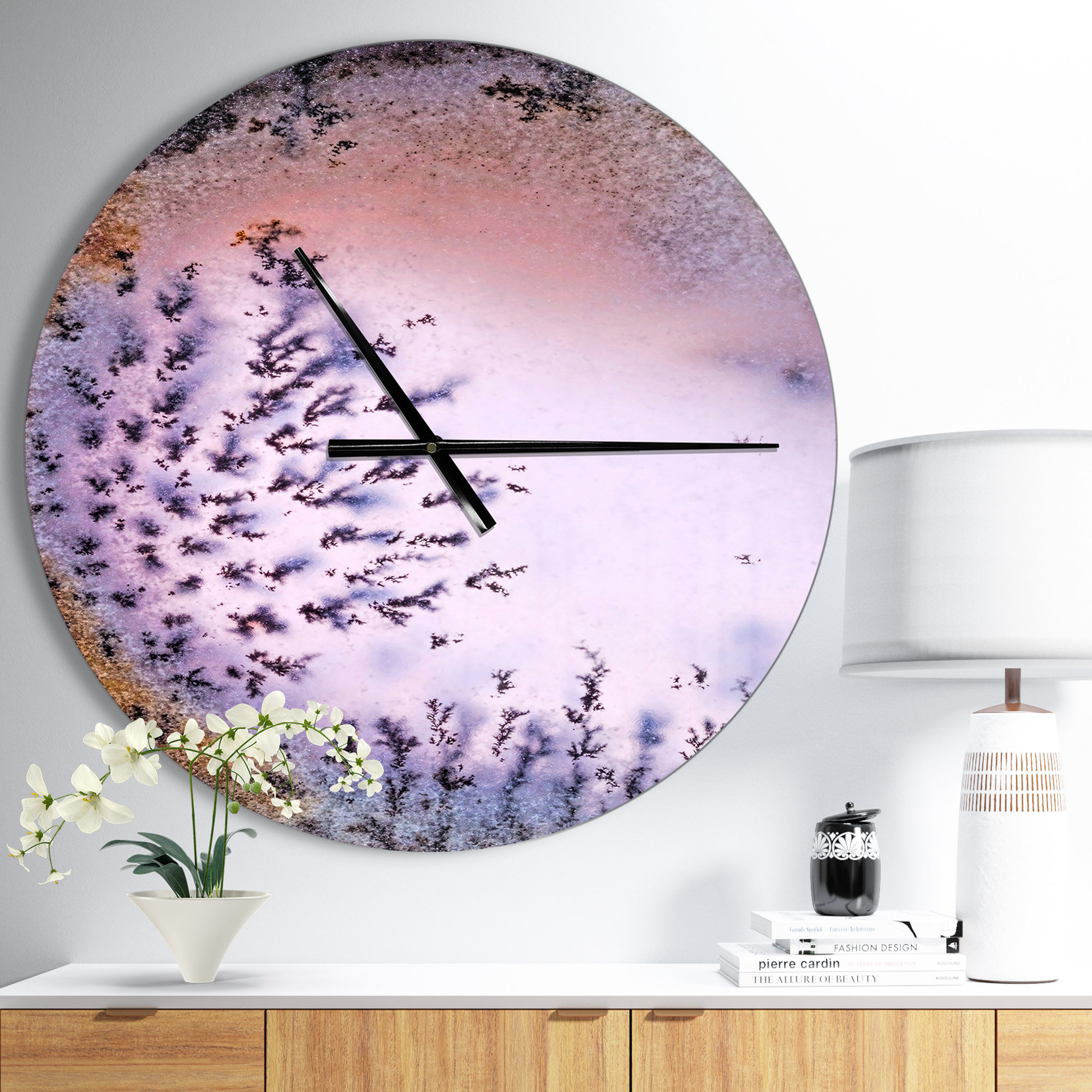 East Urban Home Crystal Dendrite macro - Modern wall clock | Wayfair