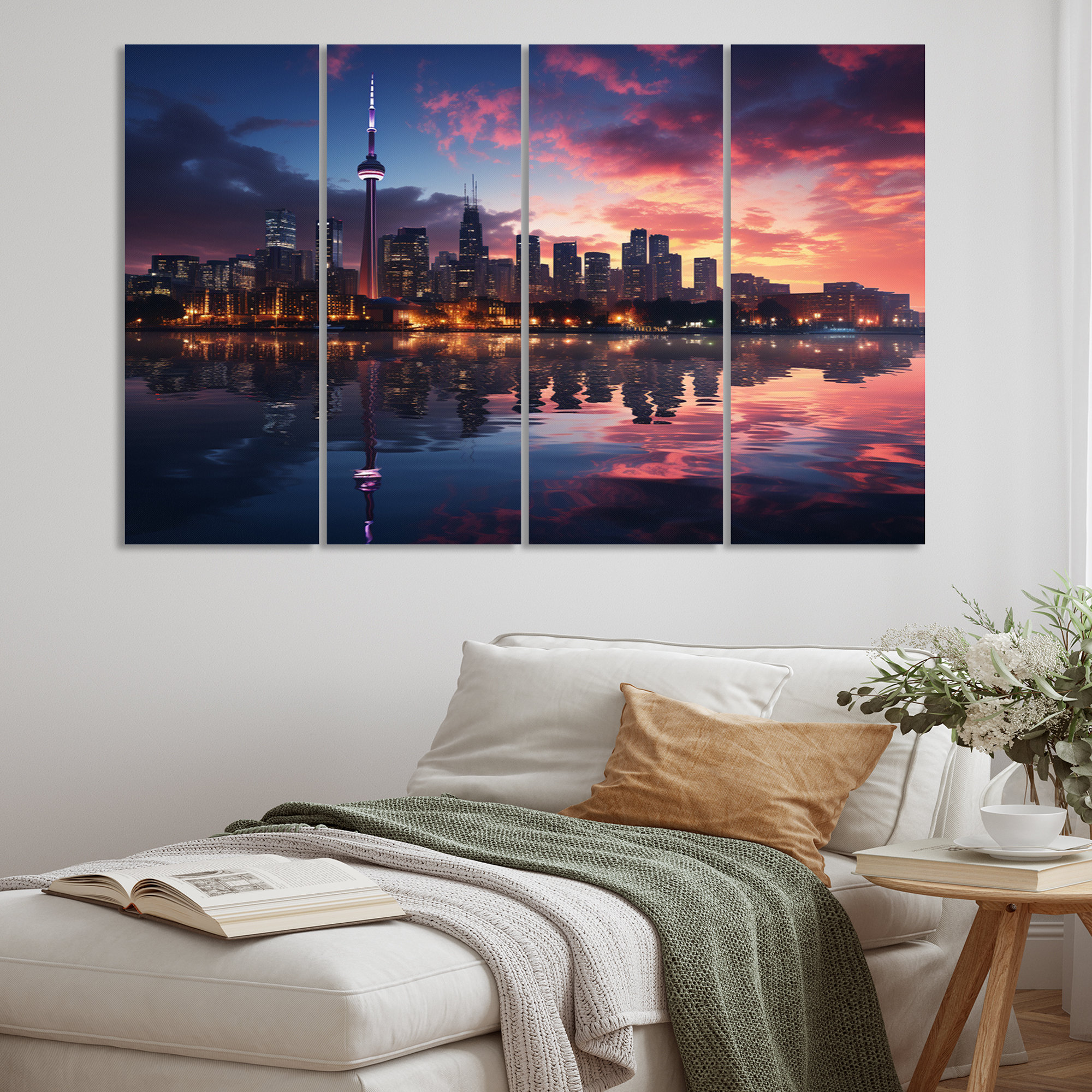 Highland Dunes Toronto Canada Cityscape On Canvas 4 Pieces Print | Wayfair