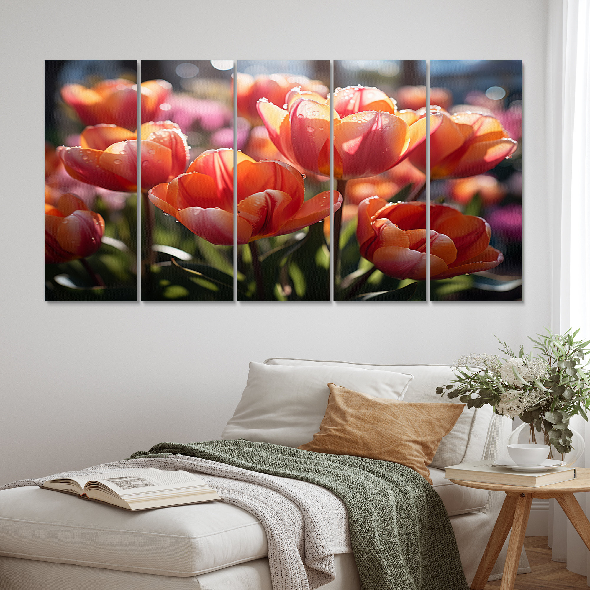 Ebern Designs Tulips Fields Of Color VI On Canvas 5 Pieces Print | Wayfair