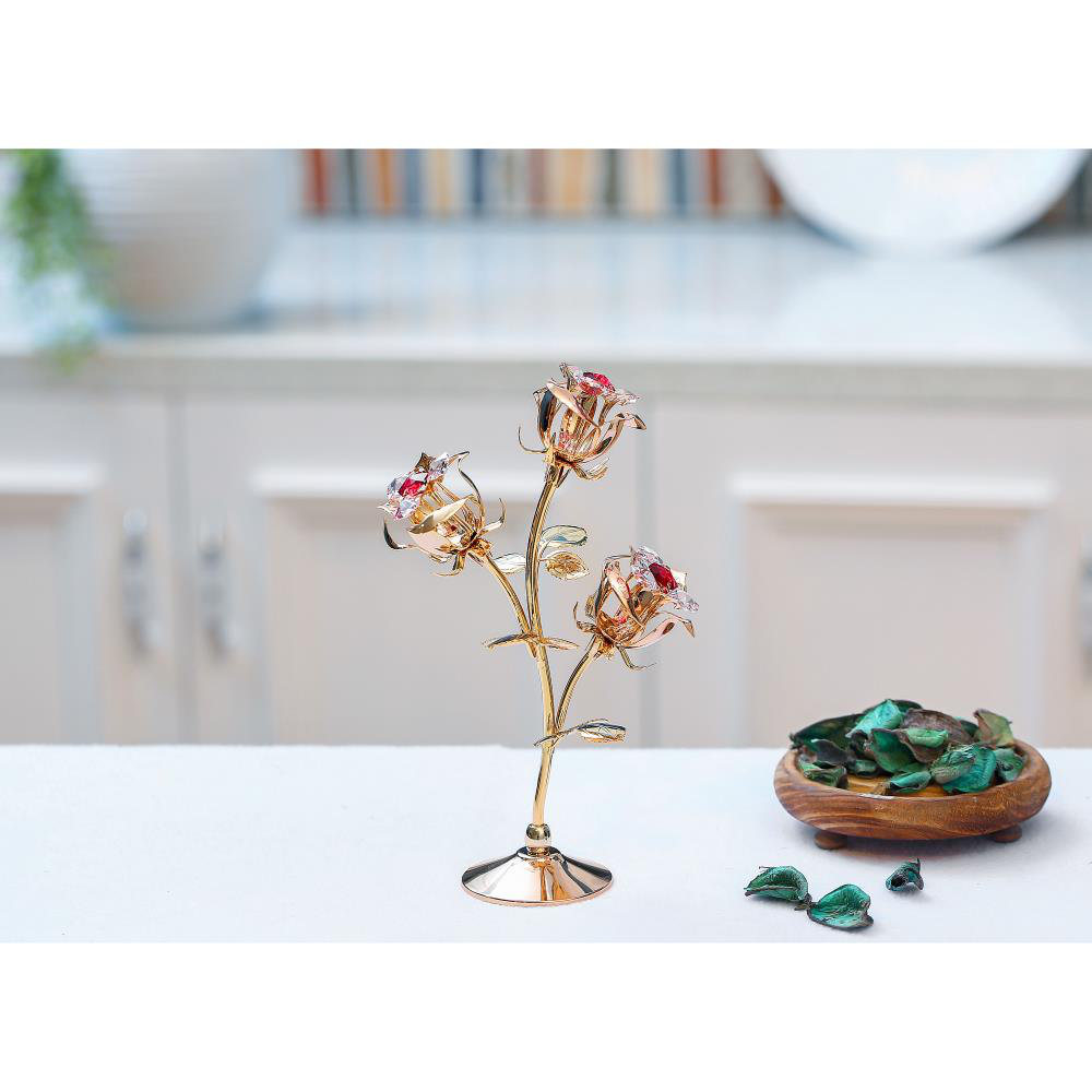 Matashi Crystal Rose Flower Tabletop Sculpture | Wayfair