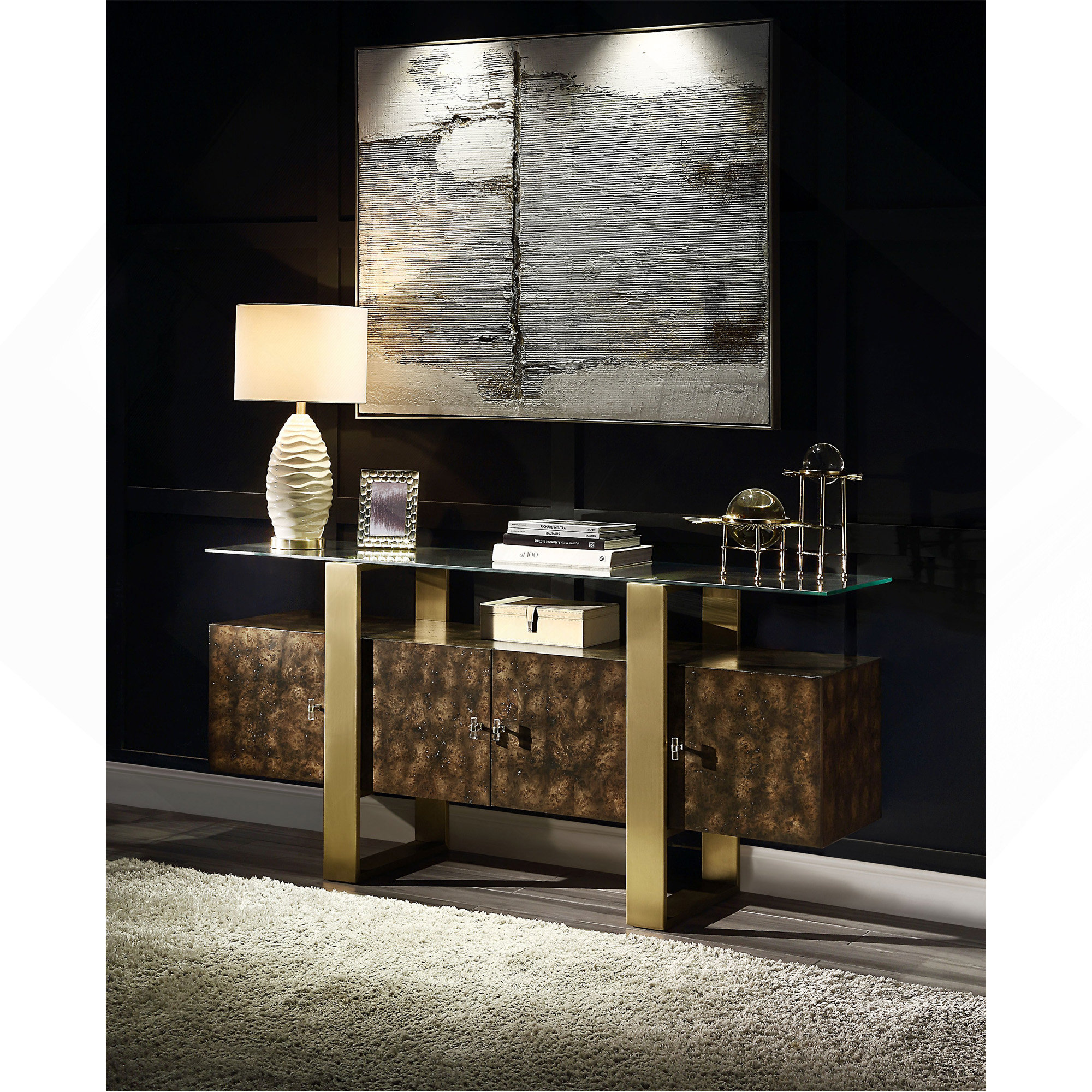 Everly Quinn Sophisticated Console Cabinet With Versatile Storage ...