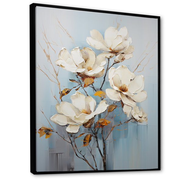 Winston Porter " Beautiful Beige And Gold Dreamscape Magnolia II ...