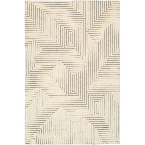 Langley Street Heidi Handmade Hand Tufted Wool Gray/Beige Rug | Wayfair