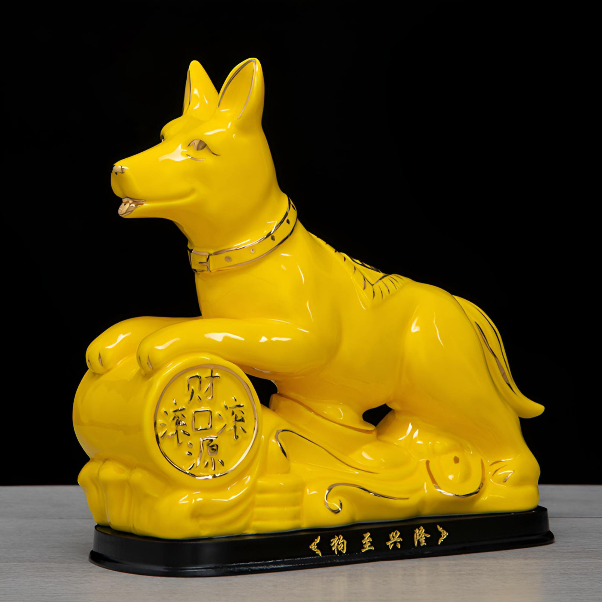 Infinity Artistic Ceramic Dog Statue - Symbol Of Good Fortune | Wayfair