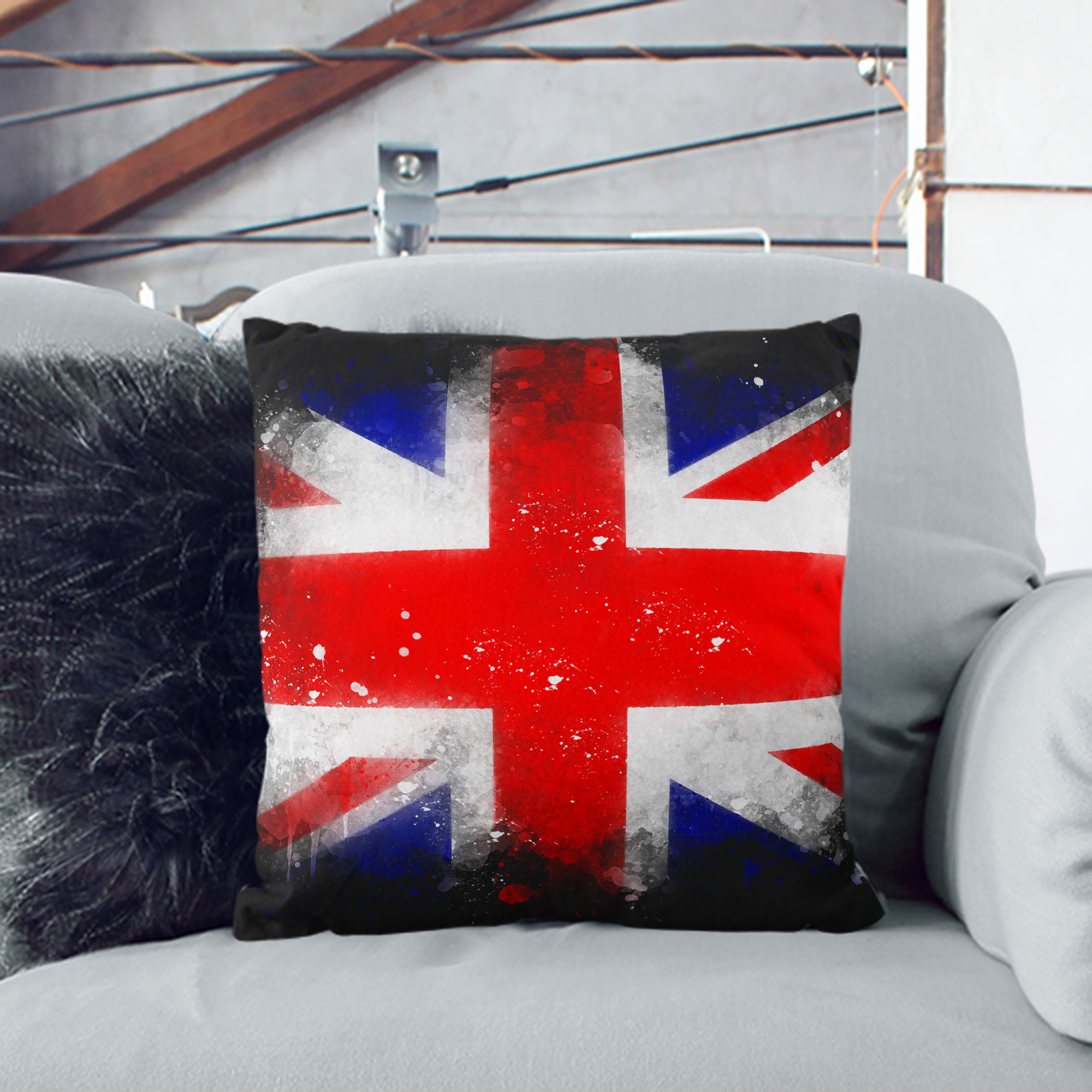 East Urban Home Union Jack British Flag Vol.1 Paint Splash Scatter ...